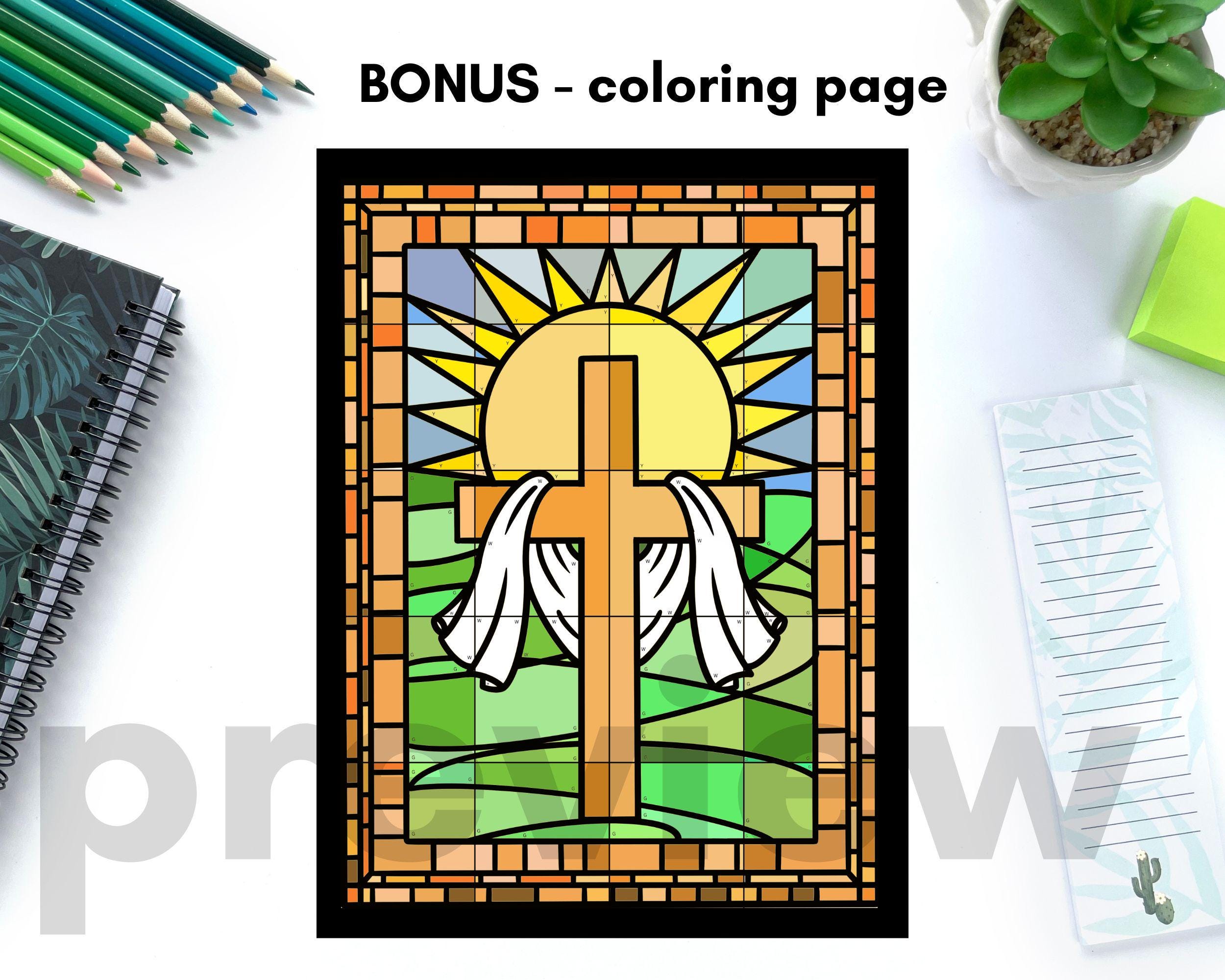 Christian Easter Collaborative Poster | Printable Stained Glass ...