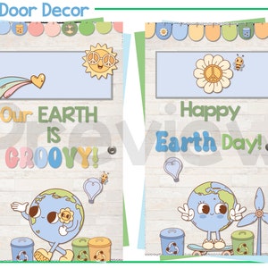 Groovy-retro Earth Day Bulletin Board & Classroom Decor + Editable ...