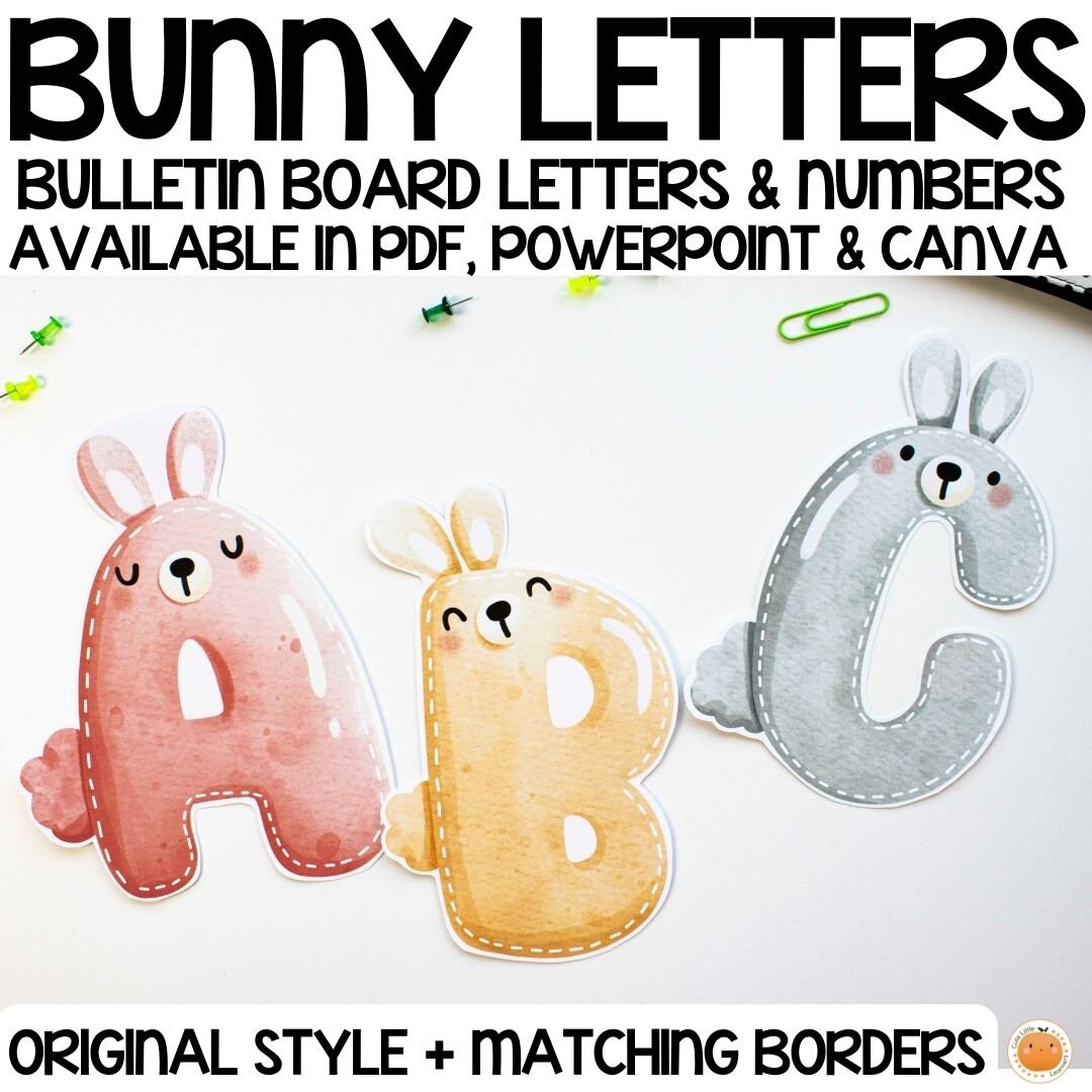 Bunny Lettering for Bulletin Board Titles / Classroom and Door Decor ...