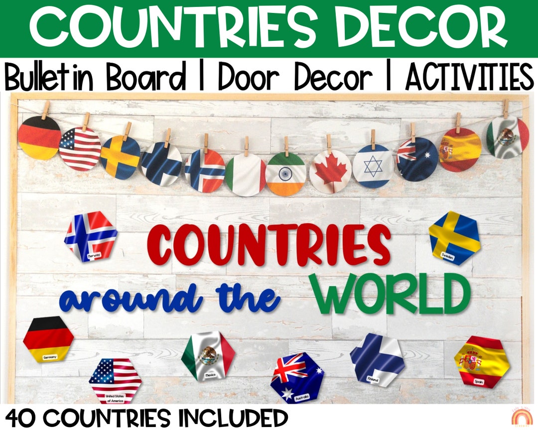World Countries Bulletin Board & Classroom Door Decor Printable ...