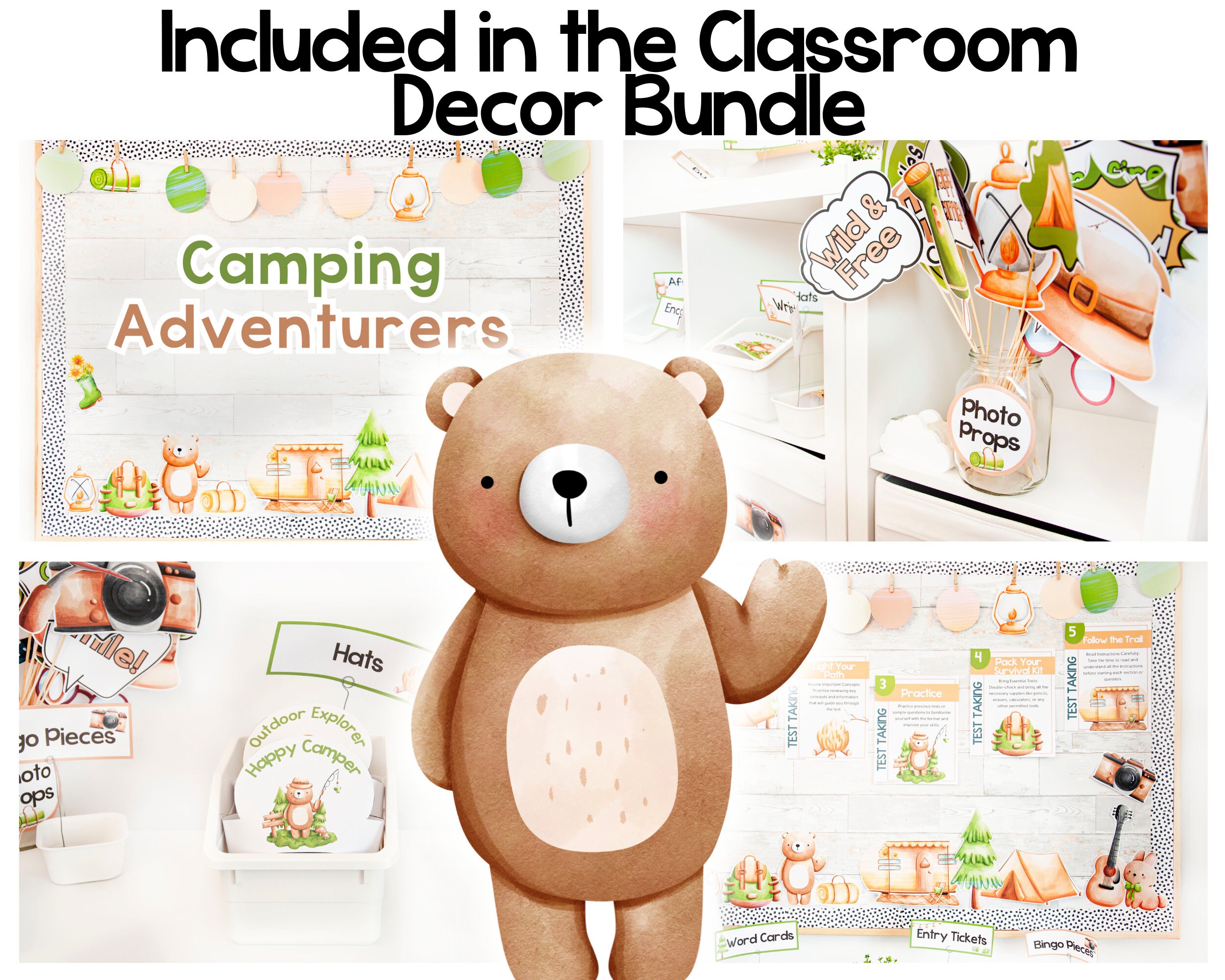 Camping Themed Growth Mindset Posters Motivational Notes, Bulletin ...