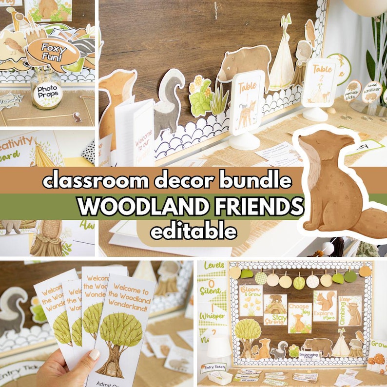 Woodland Themed Classroom Decor Bundle: Bulletin Boards, Open House ...