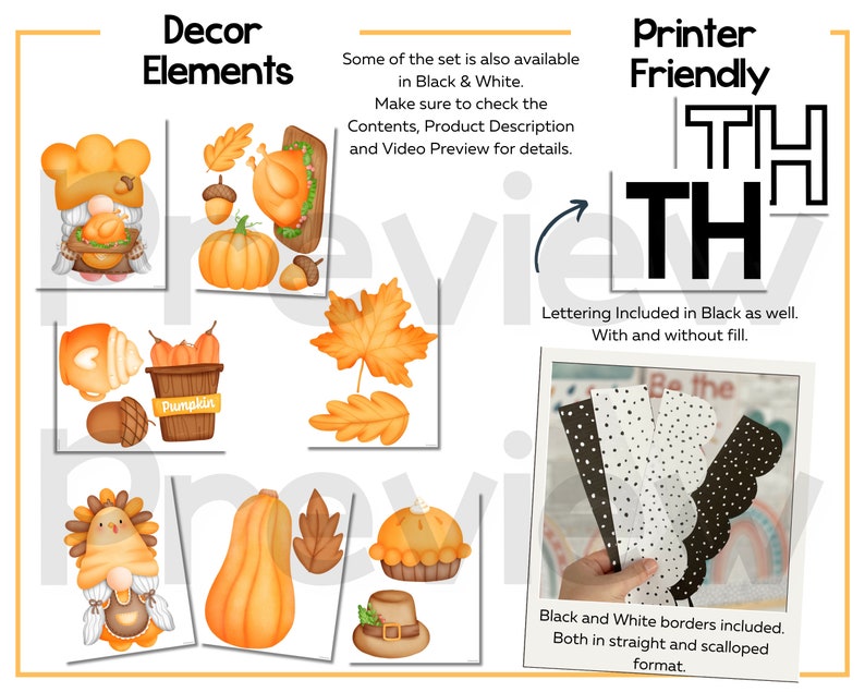Thanksgiving Fun Gnome Bulletin Board & Classroom Decor Editable ...