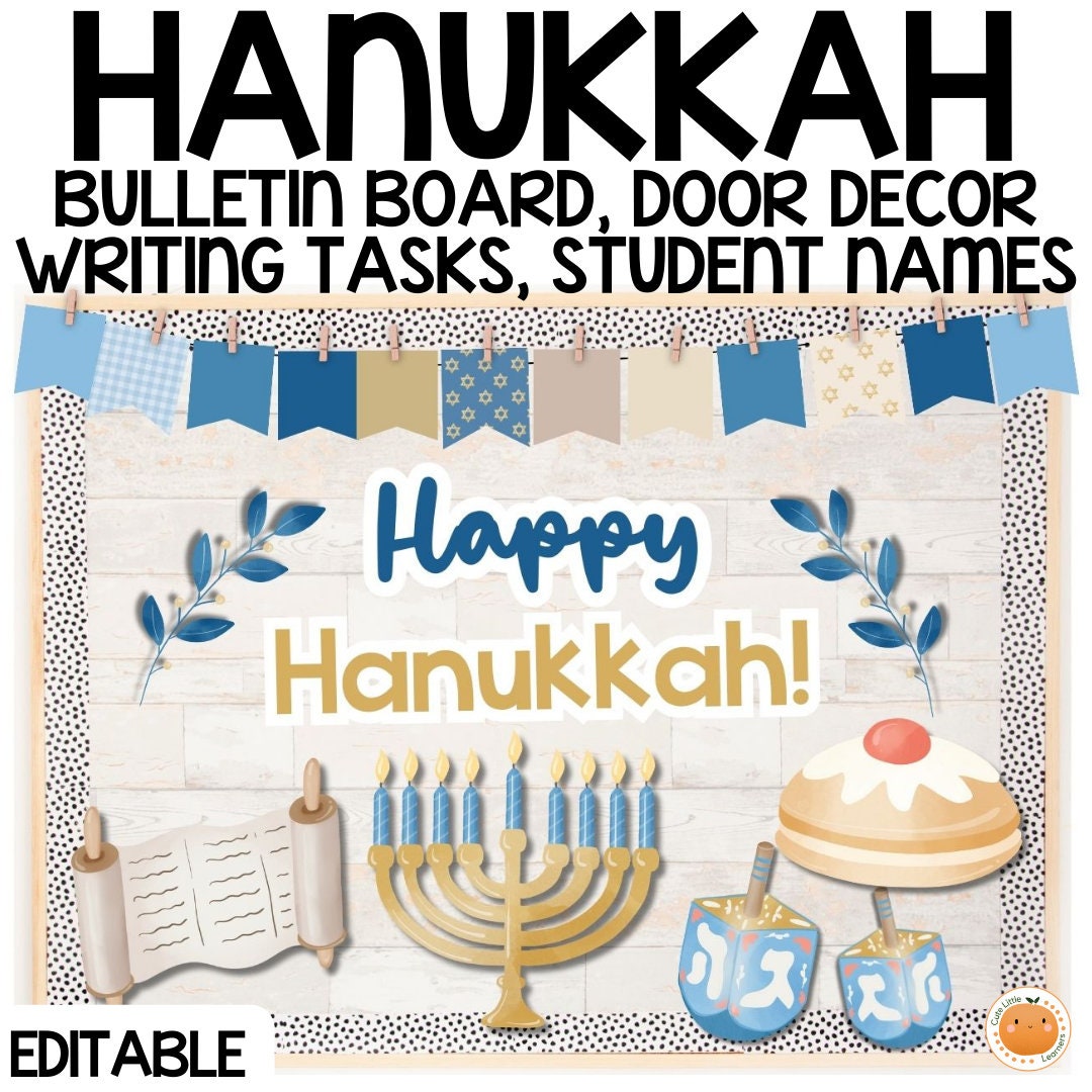 Hanukkah Classroom Decor, Door Decor & Bulletin Board, Writing Prompts ...
