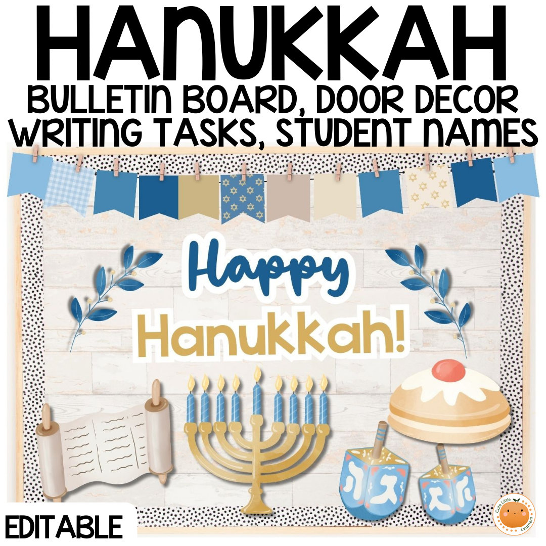 Hanukkah Classroom Decor, Door Decor & Bulletin Board, Writing Prompts ...