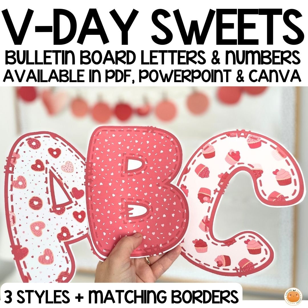 Sweet Valentine's Day Lettering for Bulletin Board Titles Classroom ...