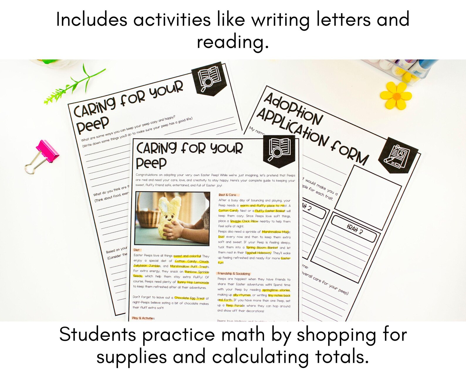 Adopt a Peep Project Based Learning, Printable Easter Activity ...