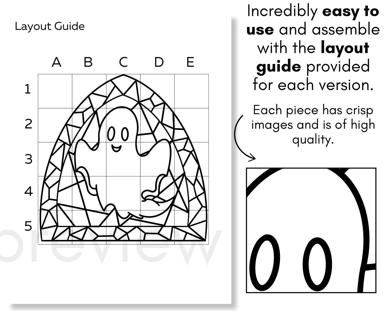 Ghost Collaborative Poster, Stained Glass Art Project for Photo Op ...
