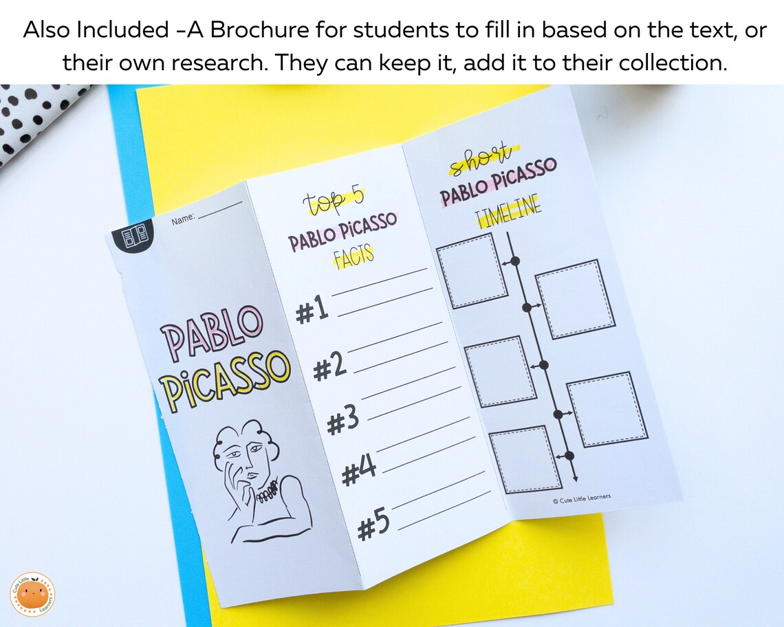 Pablo Picasso Printable Biography Pack Reading - Etsy