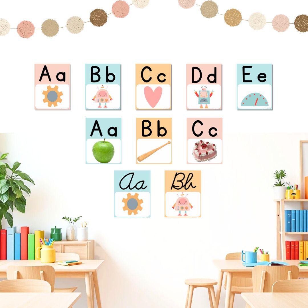 Robots and A.I. Alphabet Posters - Primary, Cursive & Decorative Fonts ...