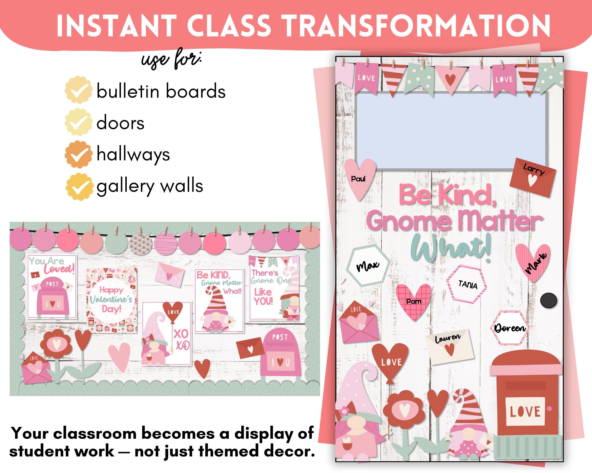Valentine's Day Bulletin Board and Door Decor, Gnome Theme, Photo Craft ...