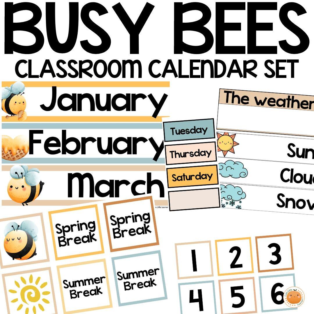 Classroom Calendar - Busy Bee Themed Back to School Bulletin Board ...