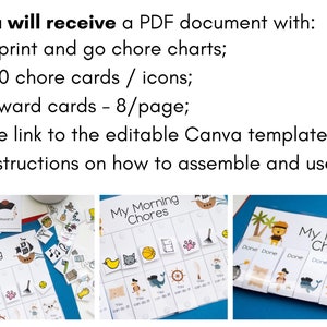 Printable Flip Routine Chart, Editable Morning, Evening, Bedtime Flip ...