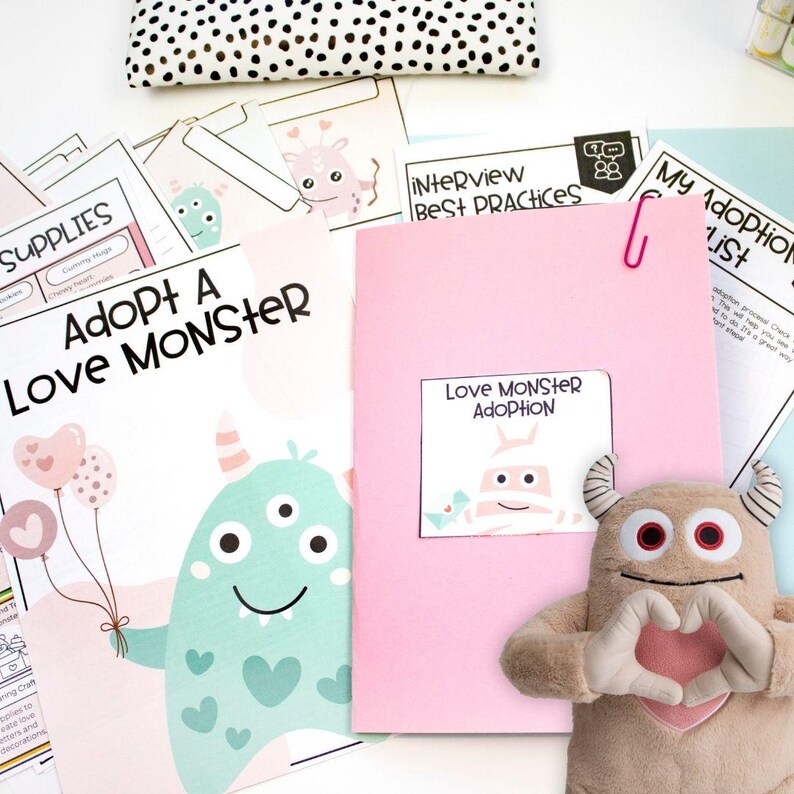 Adopt a Love Monster Project Based Learning, Printable Valentine's Day ...
