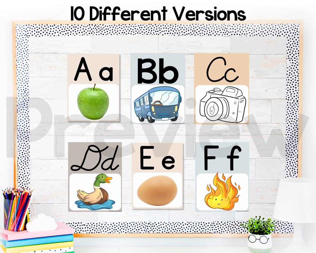 Alphabet Posters Circus Themed Primary, Cursive & Decorative Fonts ...