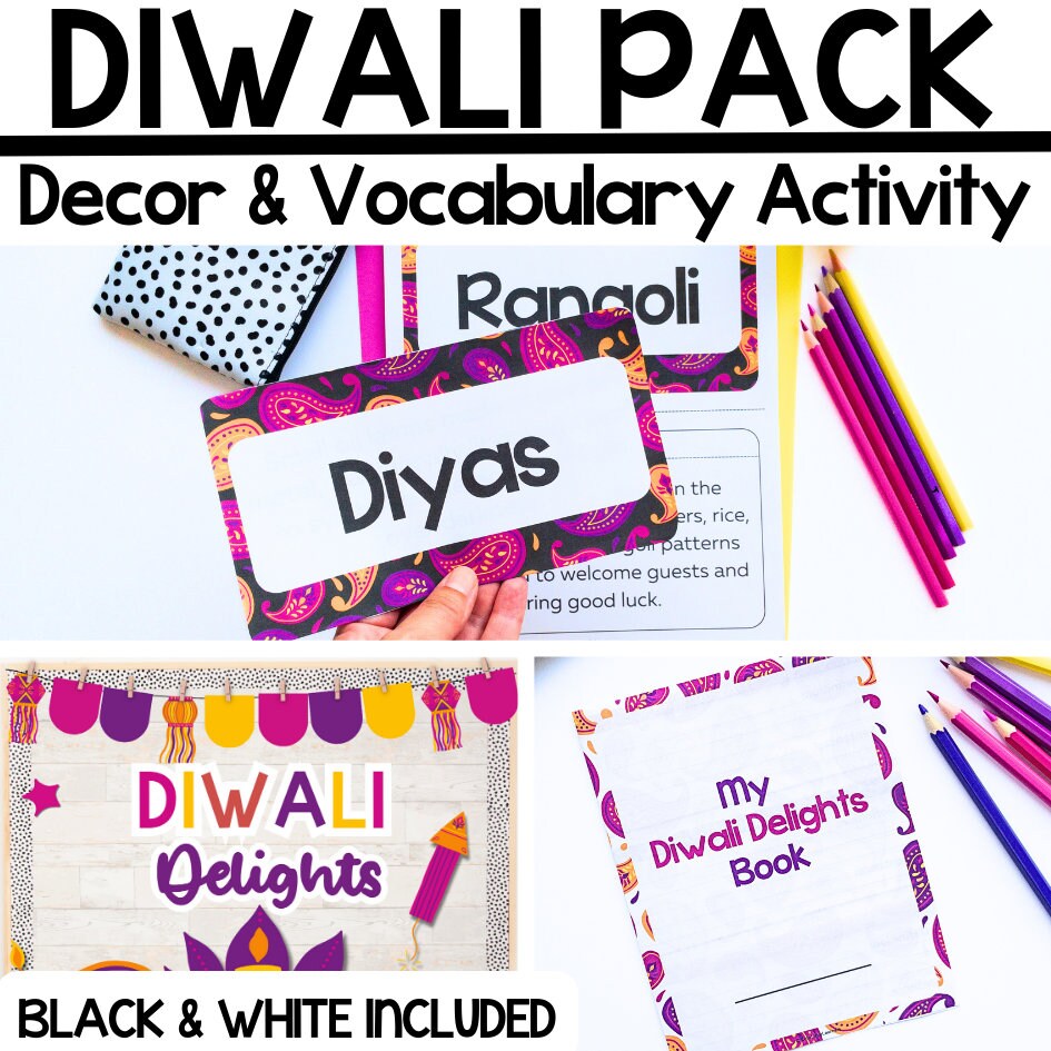 Diwali Learning Pack Word Wall Bulletin Board Classroom - Etsy
