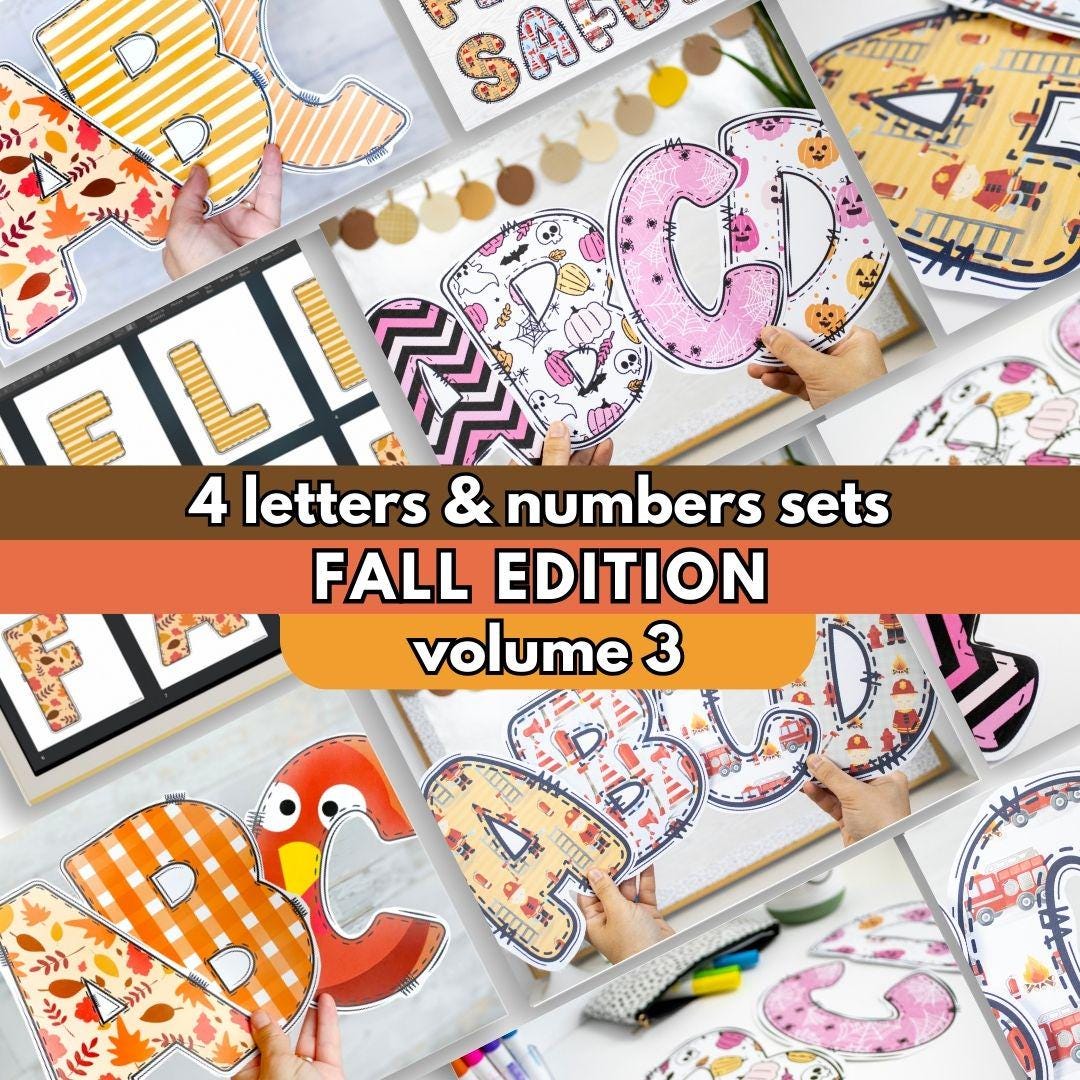 Fall Letters and Numbers Bundle for Classroom Display Printable ...