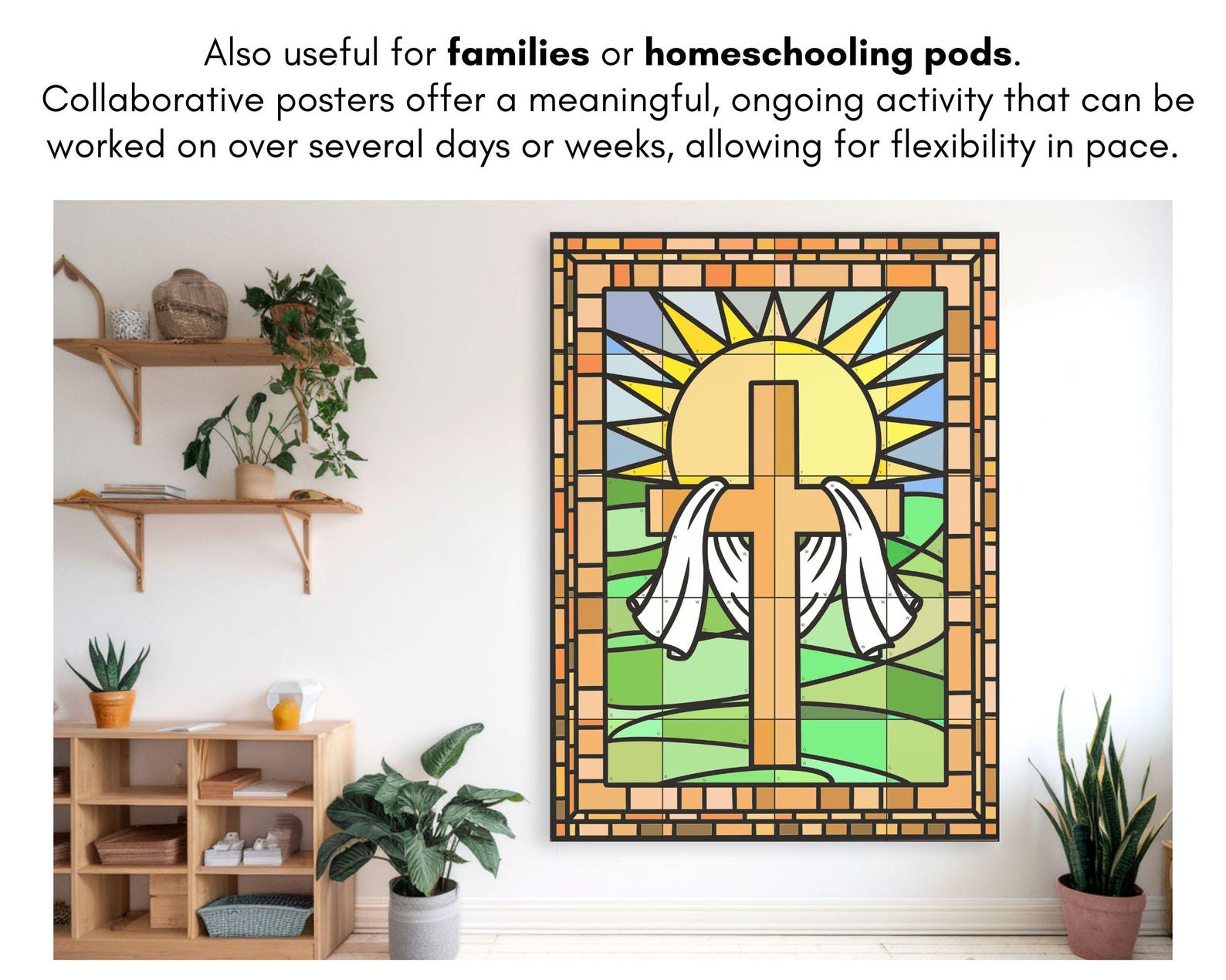 Christian Easter Collaborative Poster | Printable Stained Glass ...