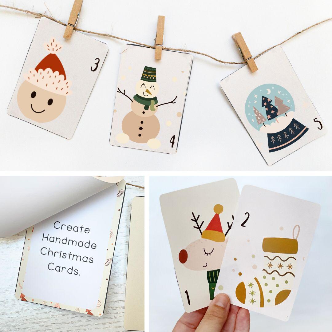 Printable Advent Calendar Cards, Retro Christmas Decor December ...