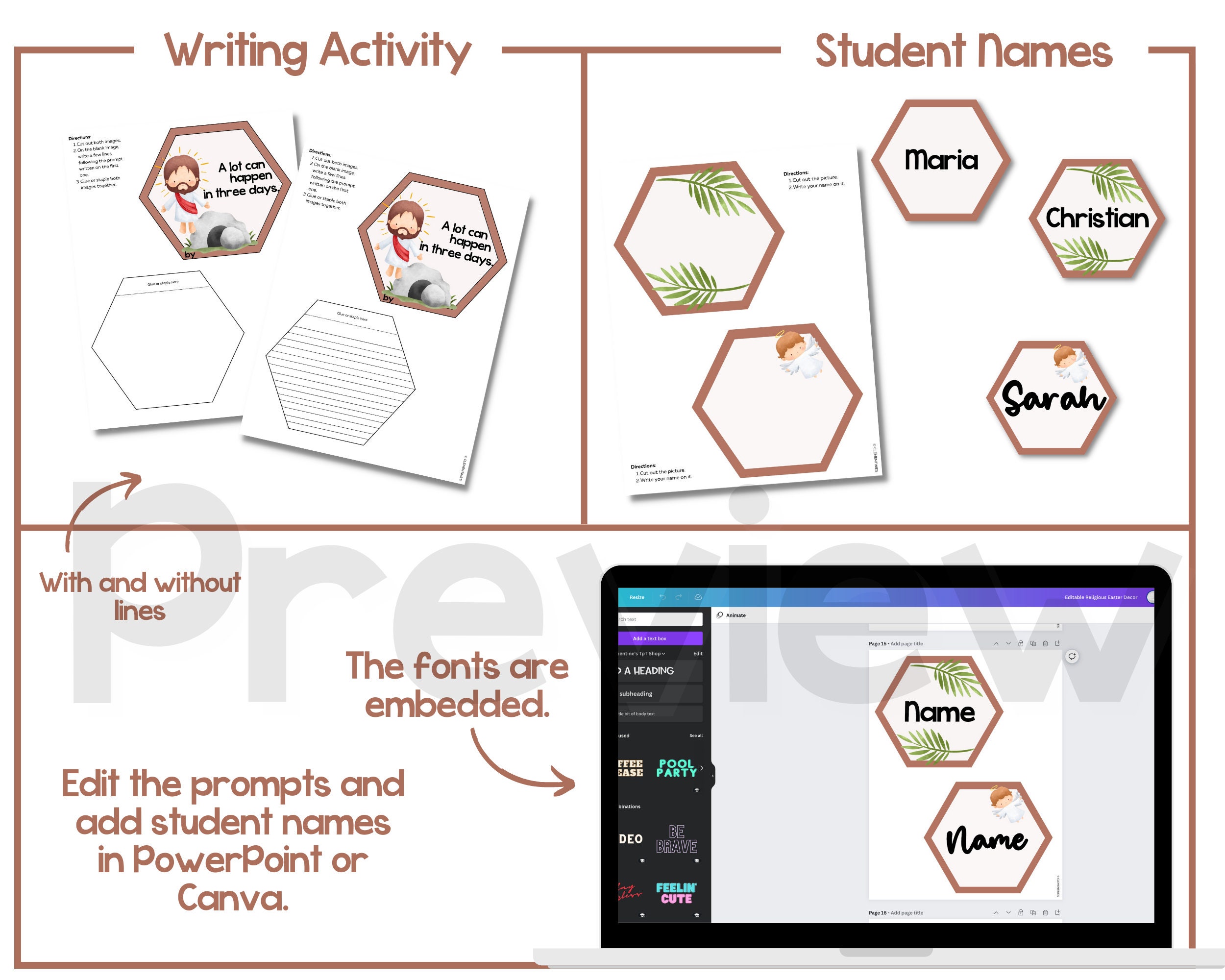 Christian Easter Bulletin Board – Interactive Classroom Decor With ...