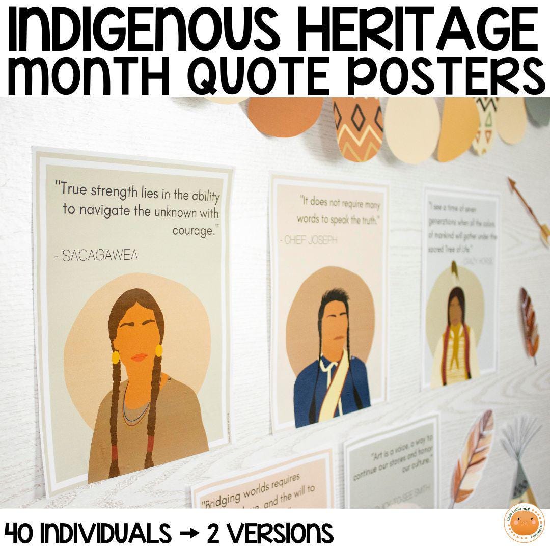 Native American Heritage Month Quote Posters for Bulletin Board ...