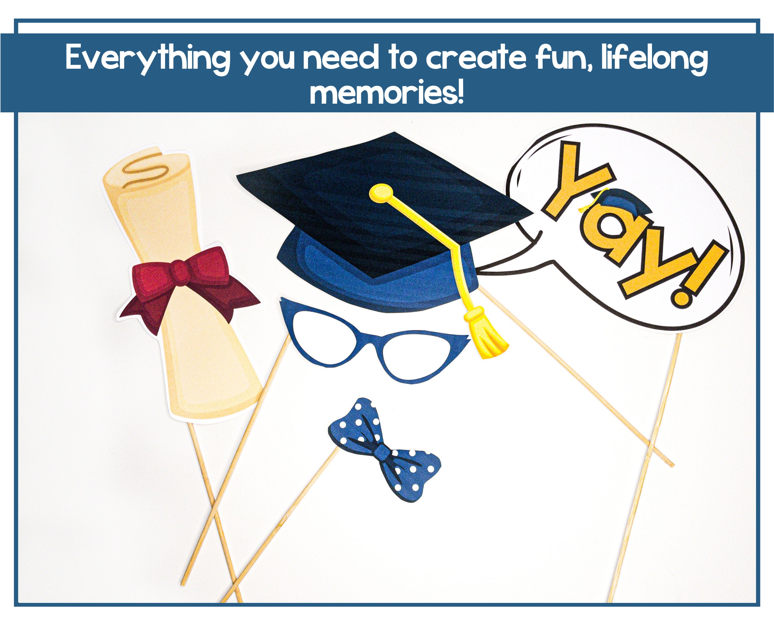 Graduation & End of Year Printable Photo Props and Photo Booth Decor ...
