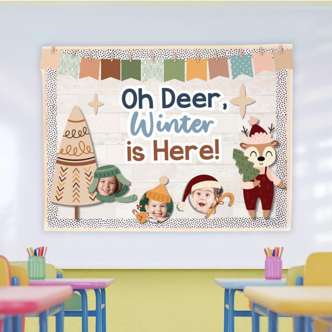 Winter Woodland Classroom Decor, Editable Door & Bulletin Board Set ...