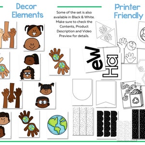 Earth Day Cute Kids Bulletin Board & Classroom Decor + Editable ...