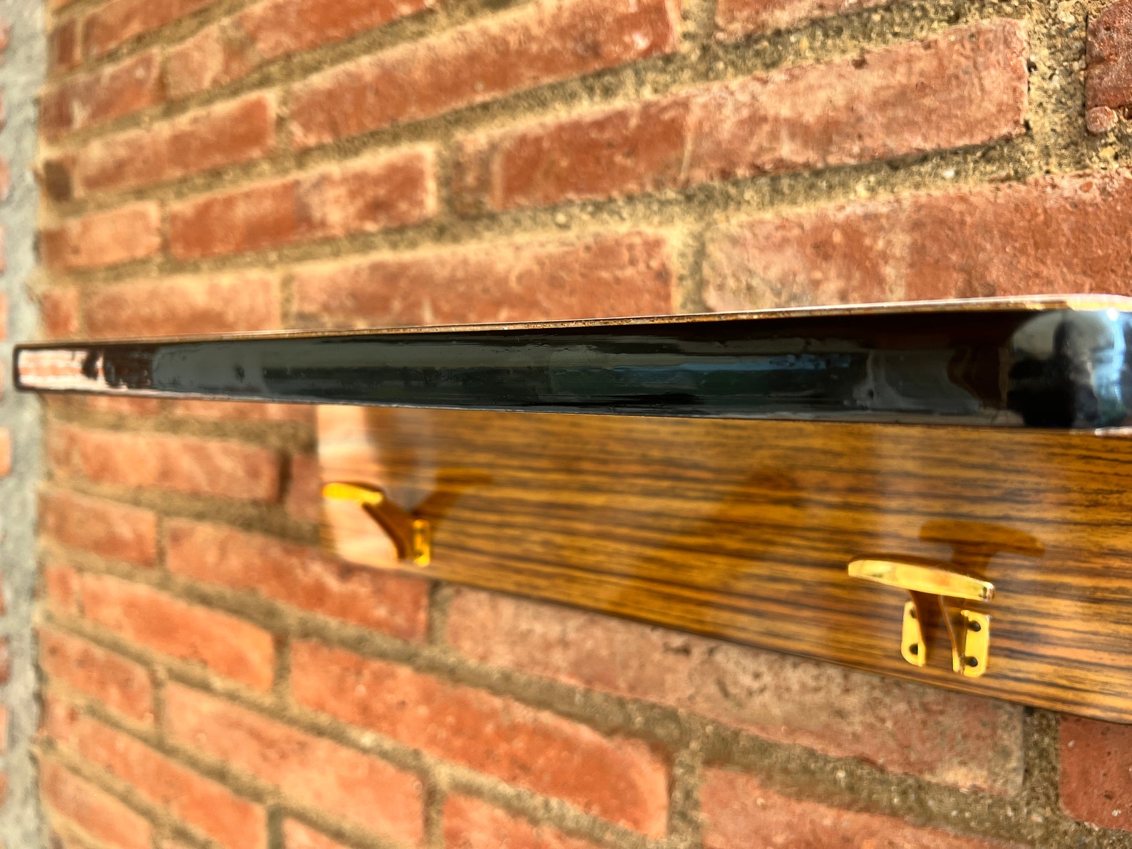 Vintage Mid Century Modern Coat Rack With Wooden Shelves - Handmade ...