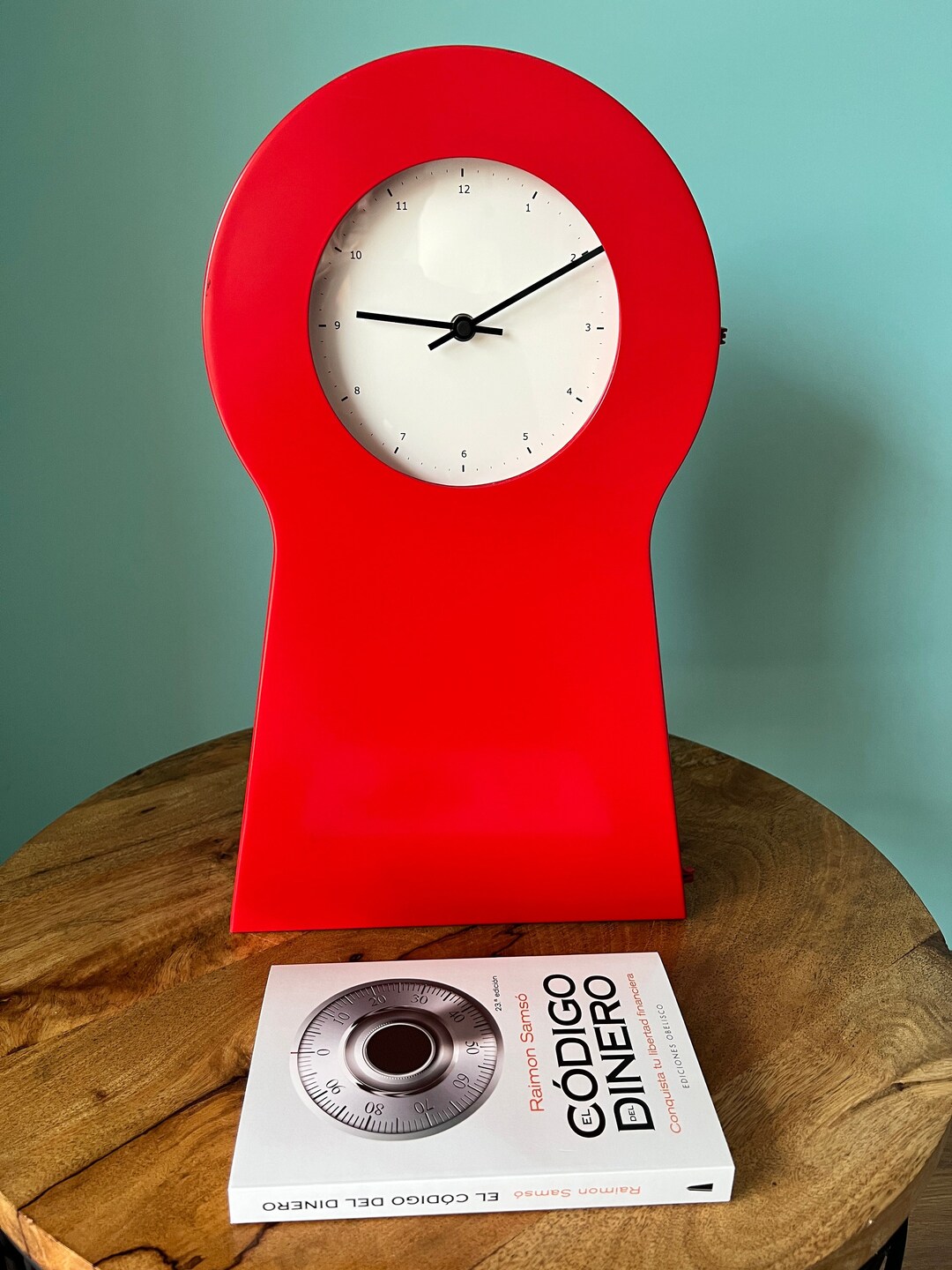 Vintage IKEA PS Red Keyhole Wall Clock With Storage Shelves Designer ...