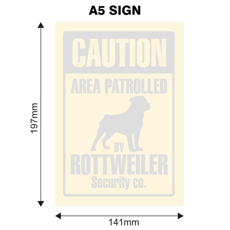 Caution Rottweiler Security Sign: Funny Dog Zone Metal Sign - Etsy