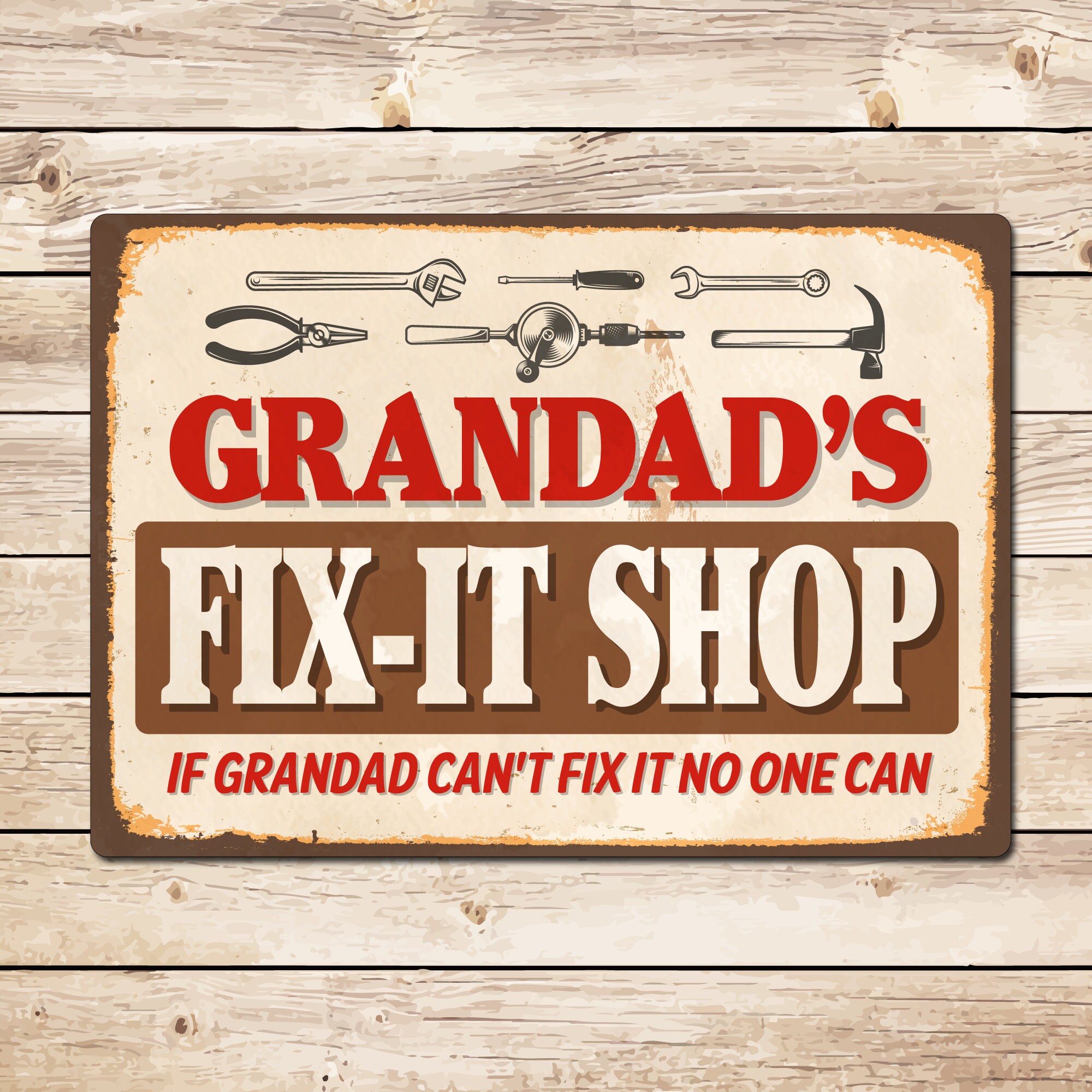 Grandad's Fix-it Shop Sign Garage Shed Workshop Gift for | Etsy UK