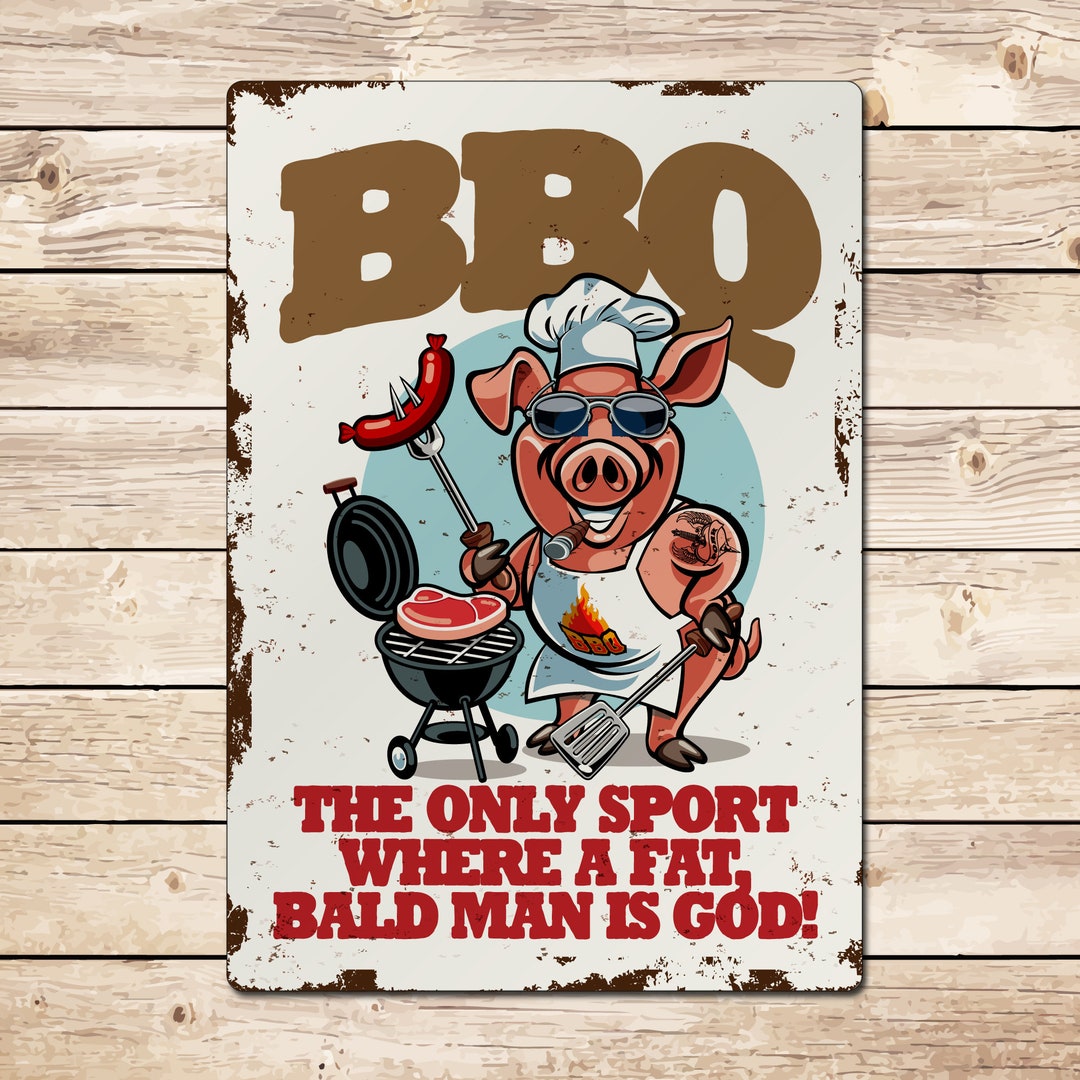 BBQ God Funny BBQ Sign, Barbeque Gift, Kitchen Man Cave, Tin Metal Sign ...