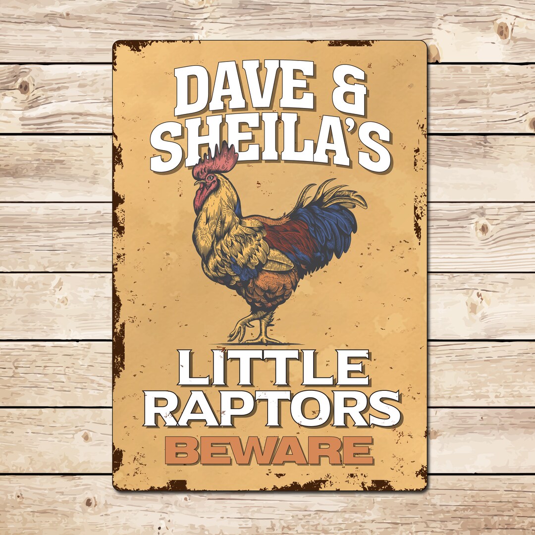 Personalised Chicken Coop Sign: Little Raptors Funny Hen House Decor - Etsy