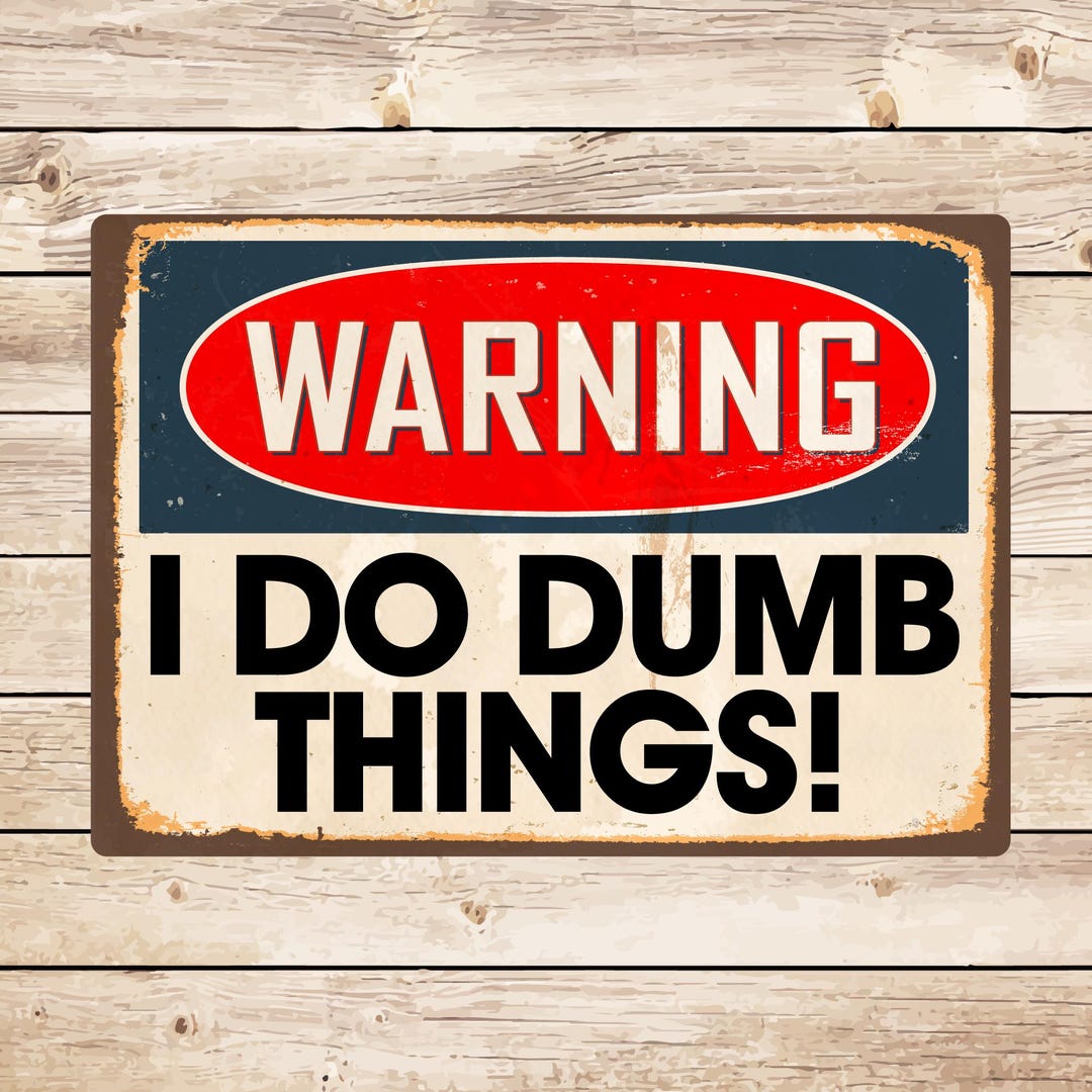 Warning I Do Dumb Things Funny Shed Sign - Kids Bedroom Door Sign ...