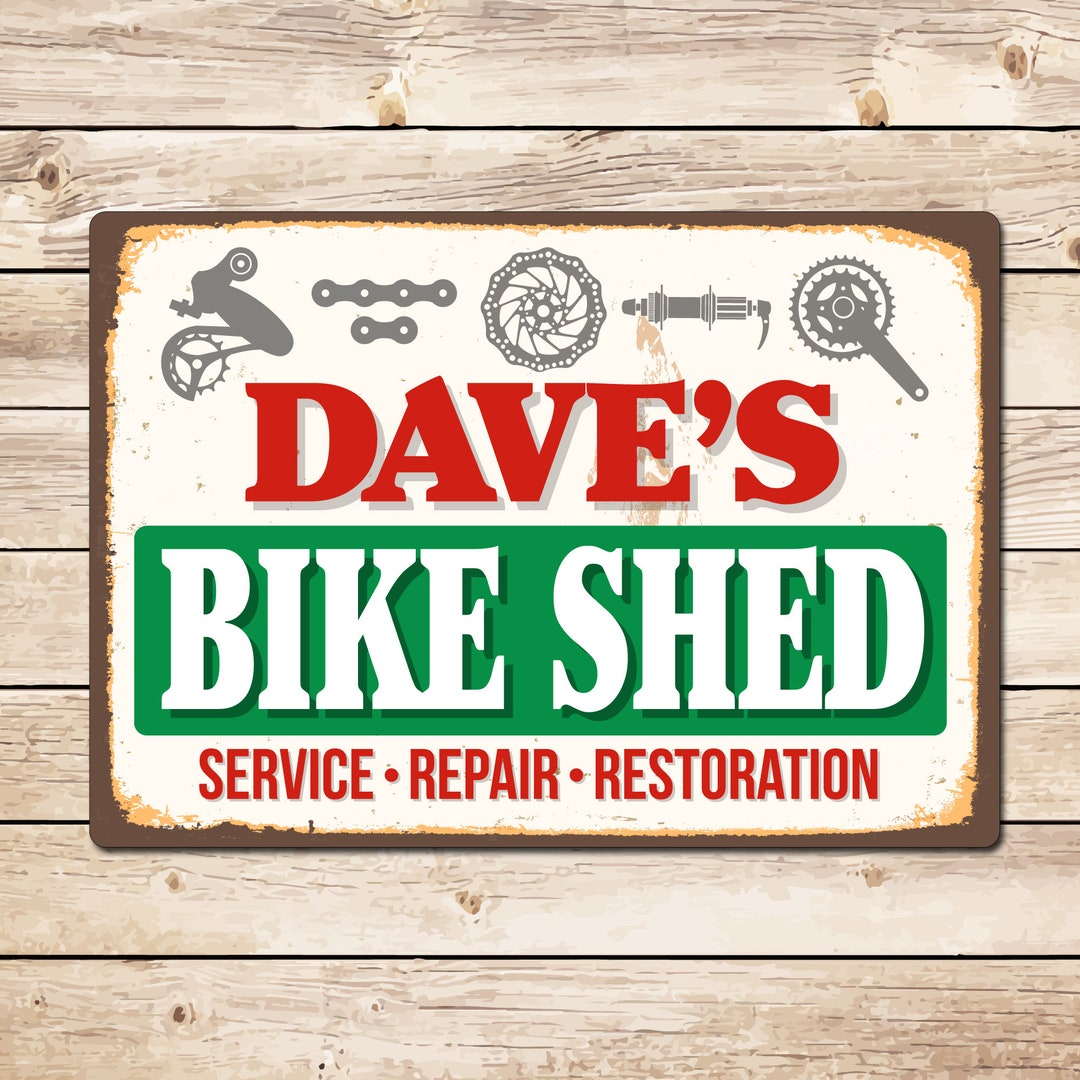 Personalised Bike Shed Sign: Mancave Garage Decor Birthday Fathers Day ...