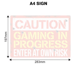 Caution Gaming in Progress Enter at Own Risk Metal Bedroom Sign - Video ...