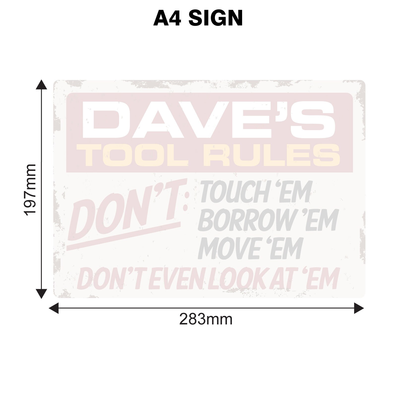 Tool Rules Vintage Metal Personalised Sign Garage Shed - Etsy UK