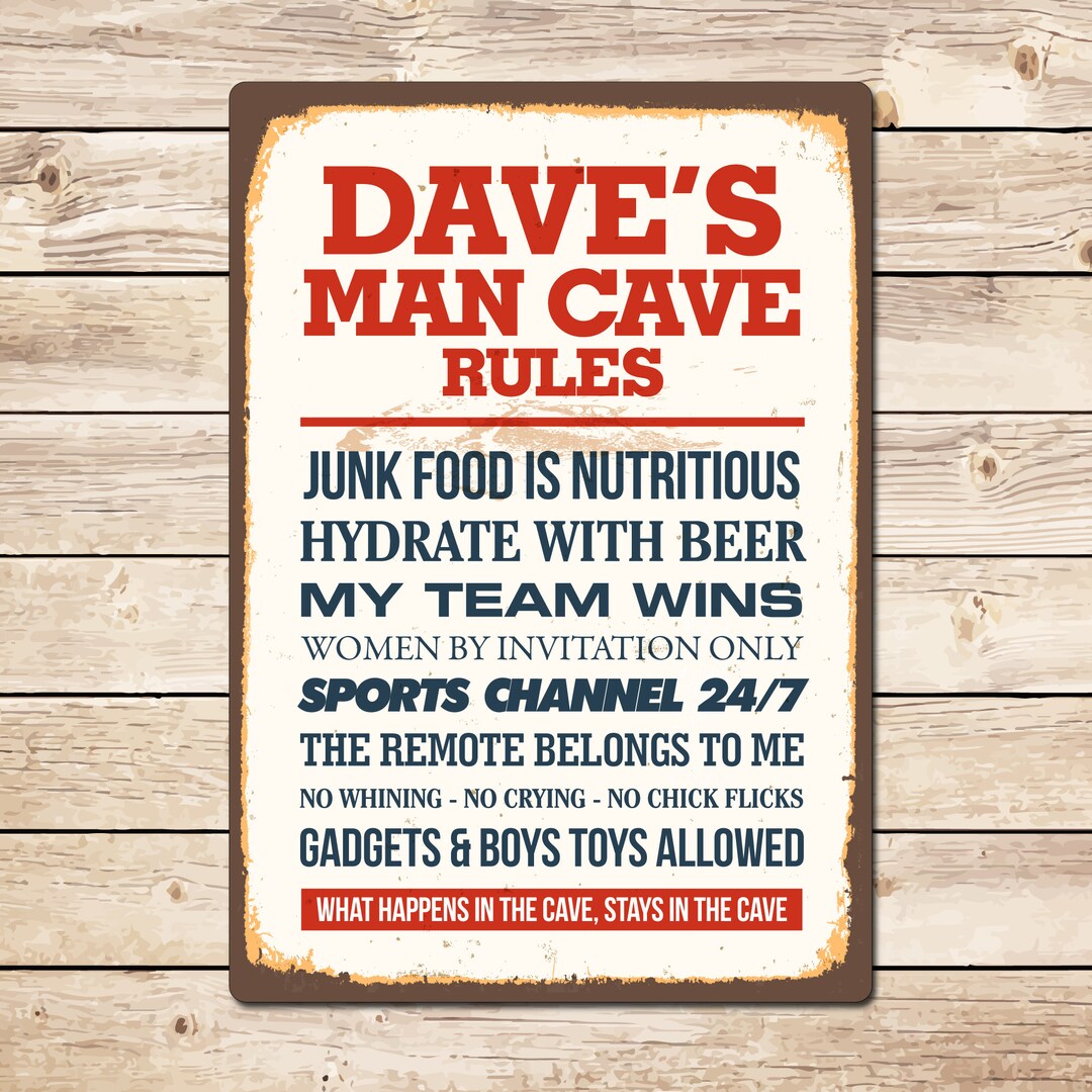 Personalized Man Cave Rules Metal Sign - Garage Decor - Etsy UK