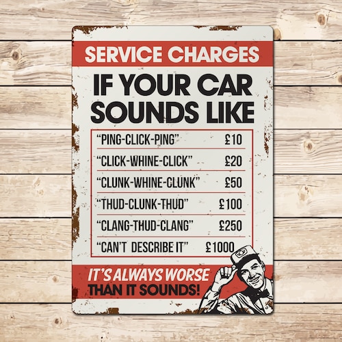 Mechanic Rates Funny Garage Sign Garage Decor Classic Car - Etsy