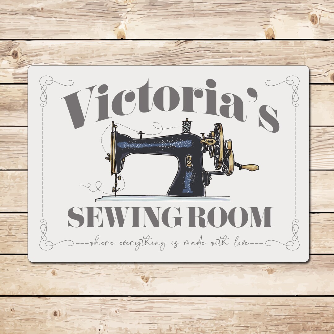 Personalised Sewing Room Sign - Sewing Machine Craft Room Mothers Day ...