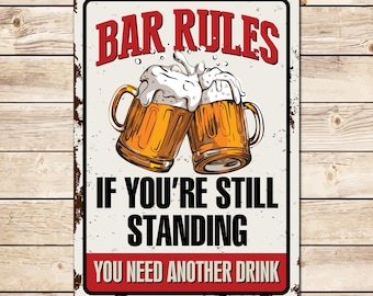 Bar Rules Sign | Etsy