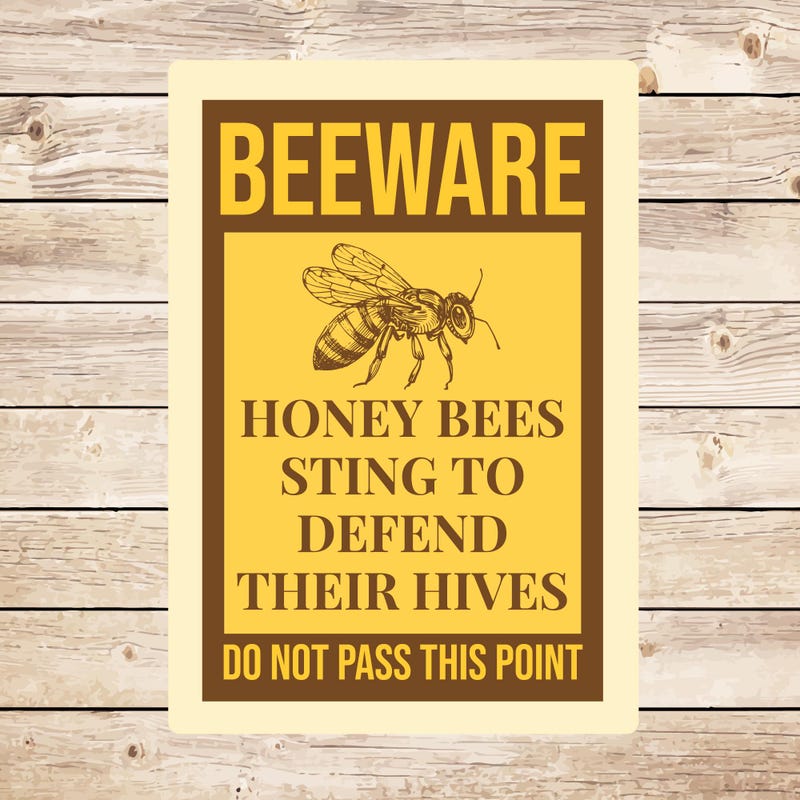 Bee Warning Sign - Etsy