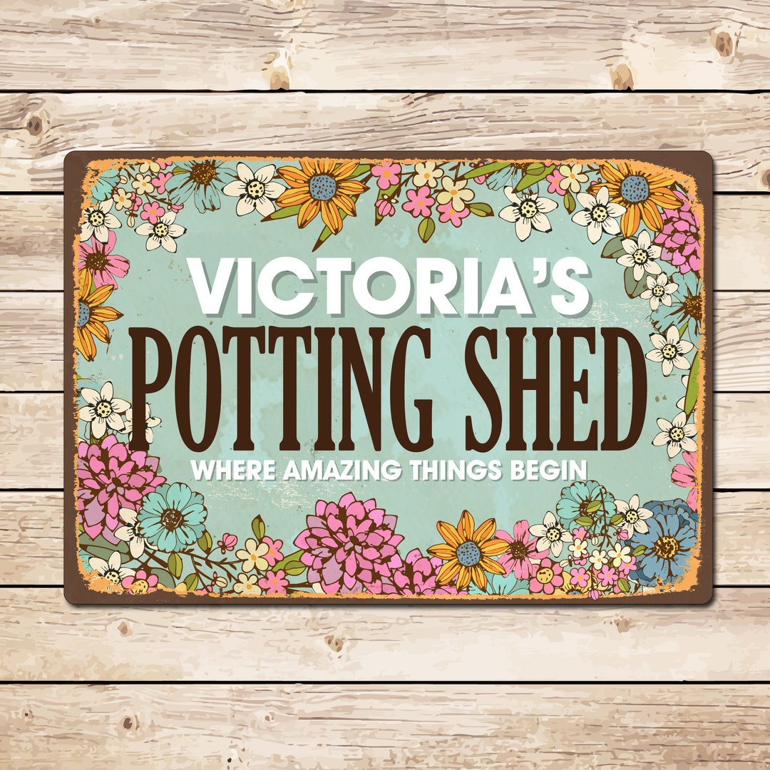 Potting Shed Garden Sign, Personalised Vintage Style Gardener Sign ...