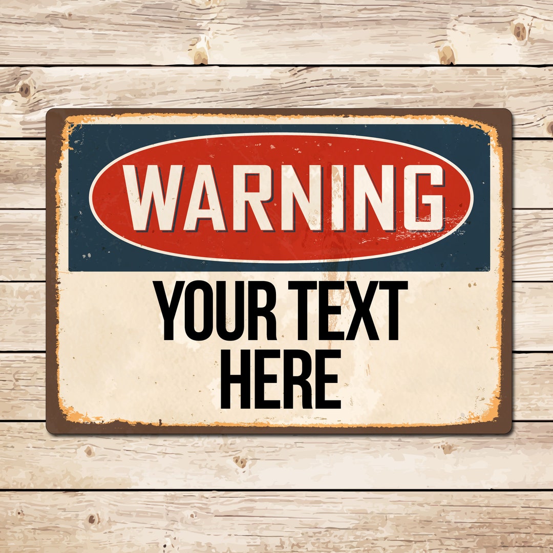 Personalised Metal Warning Sign: Garage, Shed, Kids Room Decor - Etsy