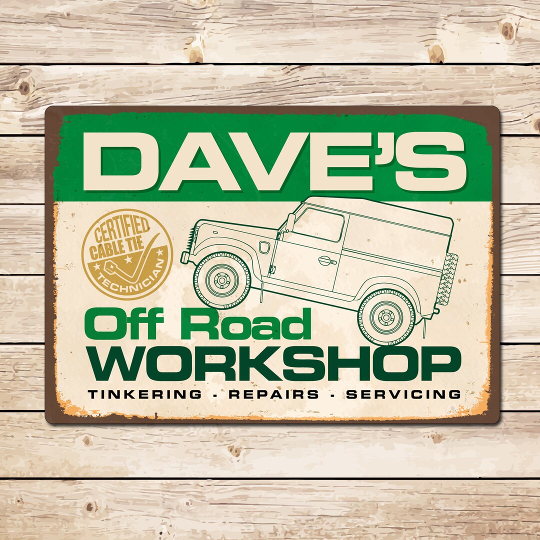 Personalised off Road Workshop Metal Sign: 4x4 Mechanic Gift - Etsy