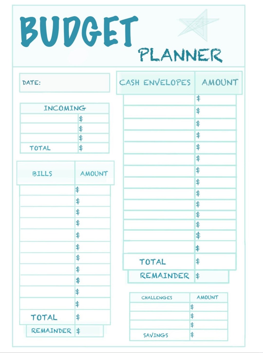 Mint Budget Planner Etsy