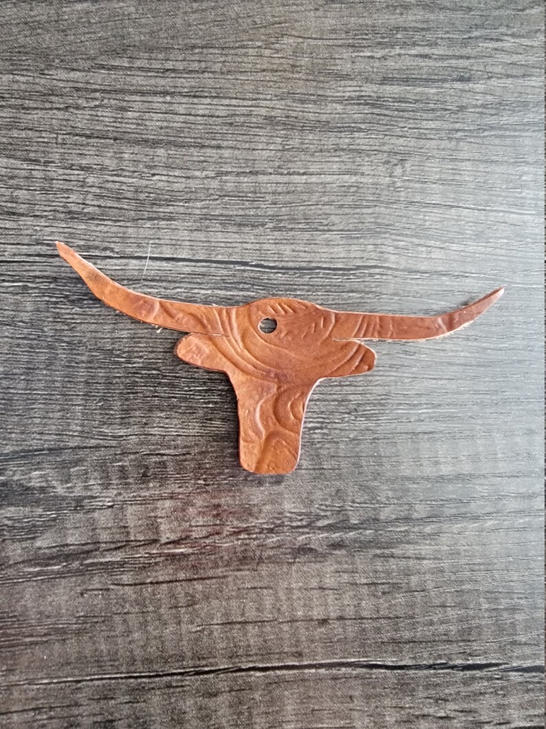 Leather Longhorn steer Key Chains Key Fob or Rear View - Etsy