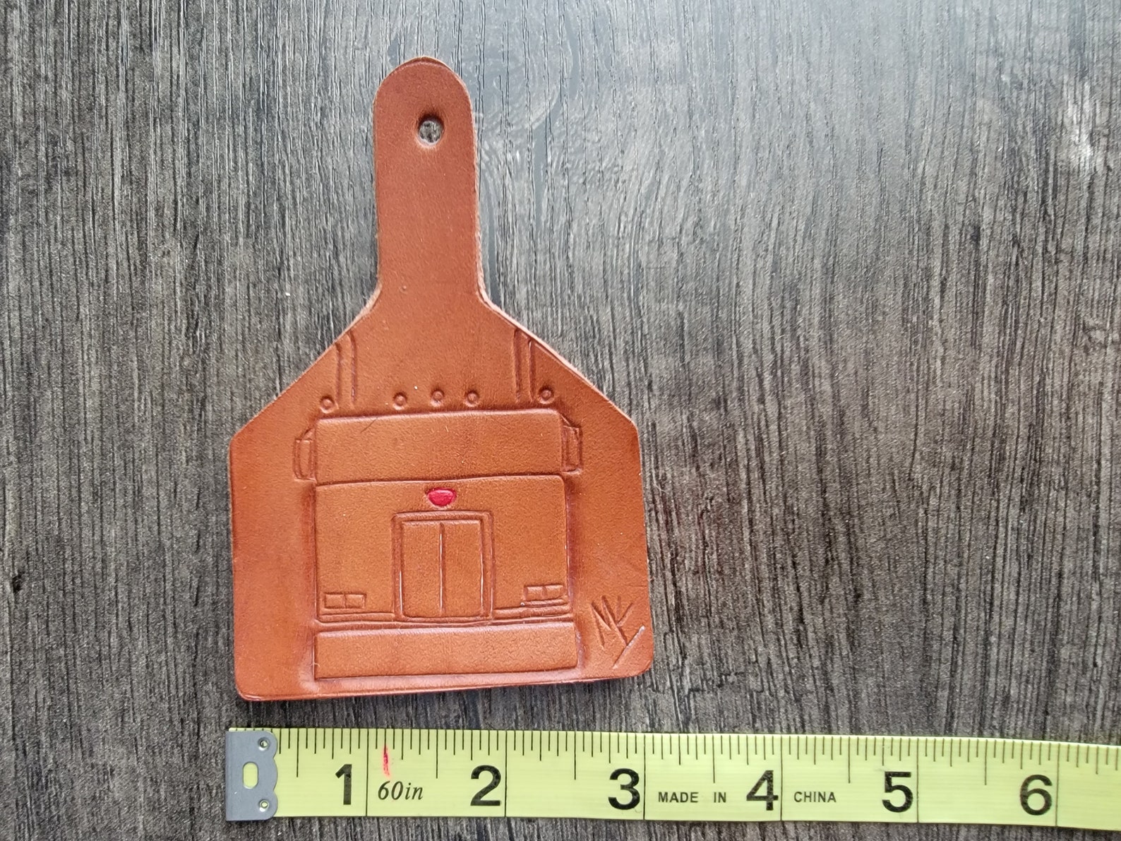 Leather Cow Ear Tag Cow Tags Key Chains Key Fob or Rear View Mirror ...