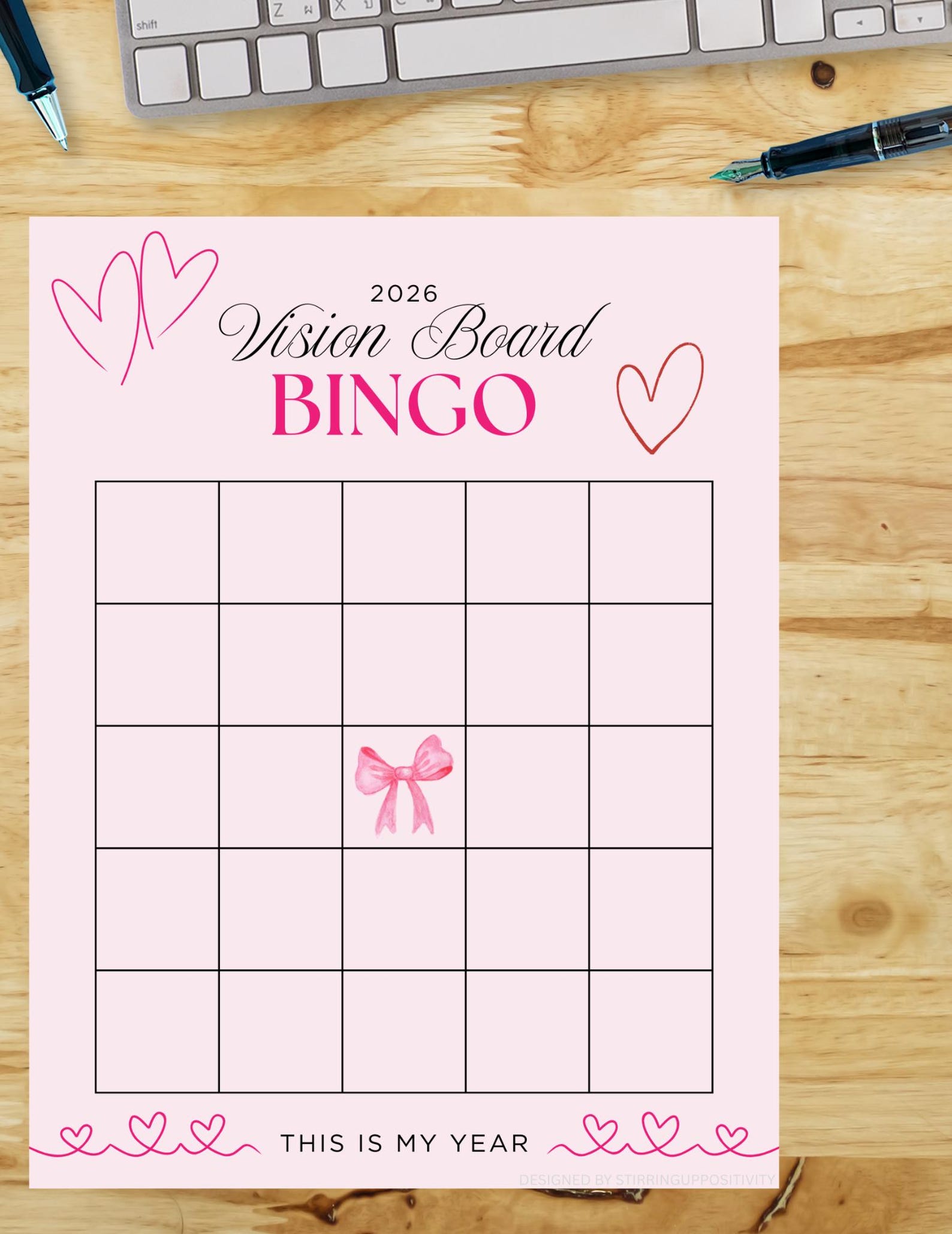 2026 Vision Board Bingo Card, New Year Party Game (printable) - Etsy